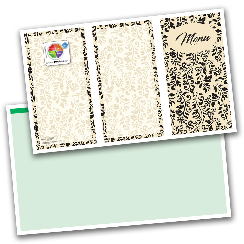 Flourish 8-1/2" x 14" Blank Menu Jackets Green - Pack of 500 – MedFare